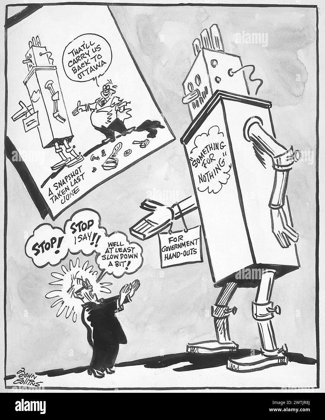Cartoon - Ottawa Frankenstein. John Collins (1917-2007 Stock Photo - Alamy