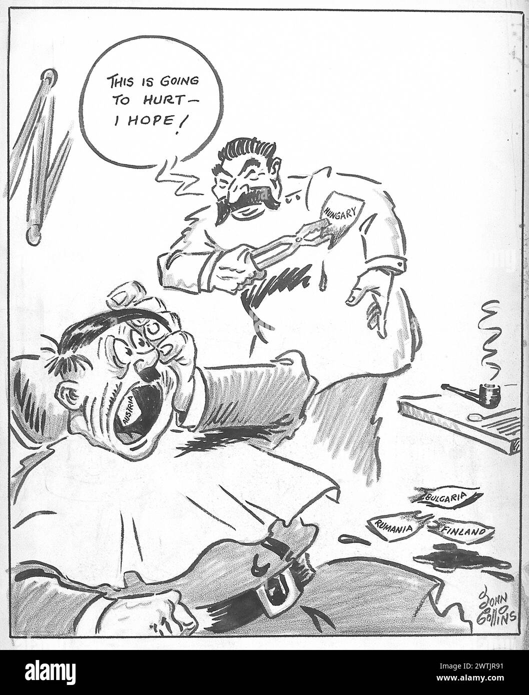 Cartoon - Pincers Movement. John Collins (1917-2007 Stock Photo - Alamy