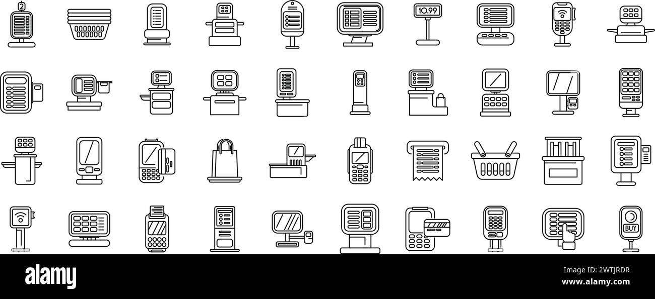 Self scanning checkout Stock Vector Images - Alamy