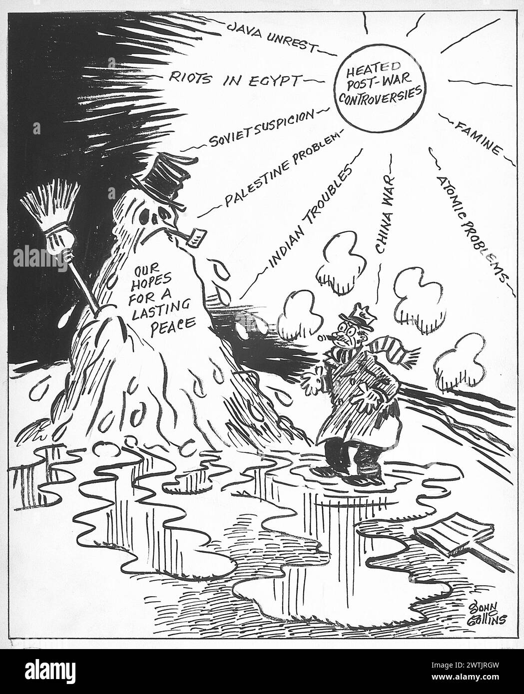 Cartoon - Victim of the Thaw. John Collins (1917-2007 Stock Photo - Alamy