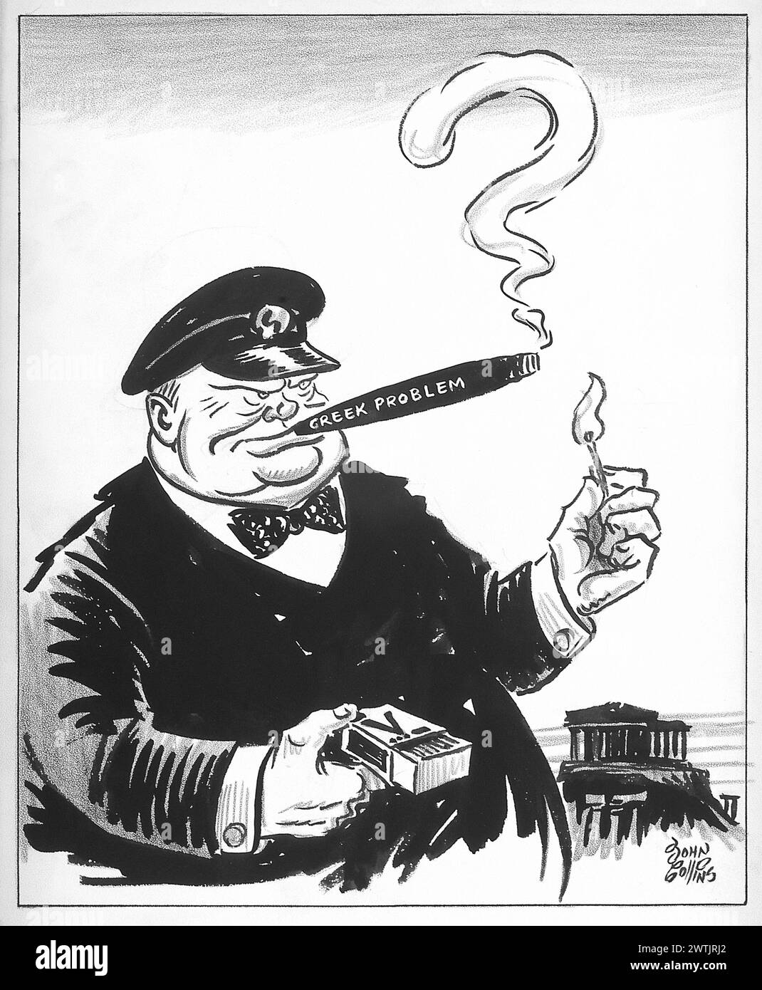 Cartoon - Loaded Cigar ?. John Collins (1917-2007 Stock Photo - Alamy