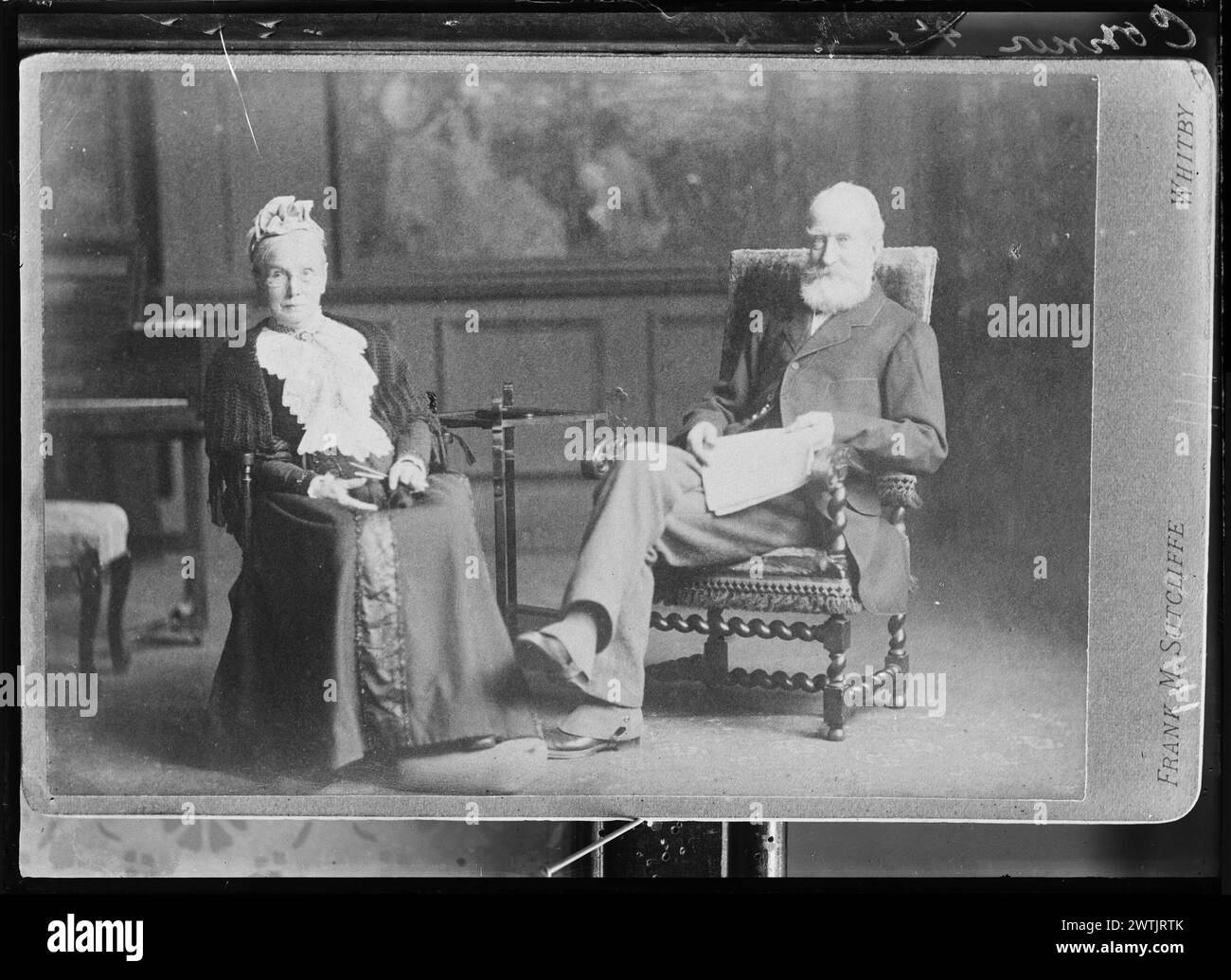 Copy of a portrait of Edward and Sarah Corner gelatin dry plate ...