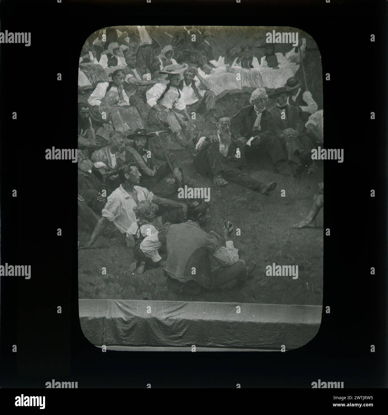 Piet Art Gallery lantern slides, black-and-white slides Stock Photo - Alamy