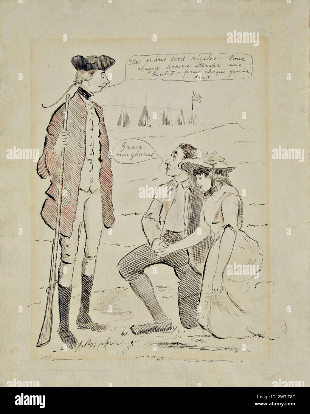 Cartoon - General James Wolfe, at Quebec, 1759 George Townshend (1724 ...