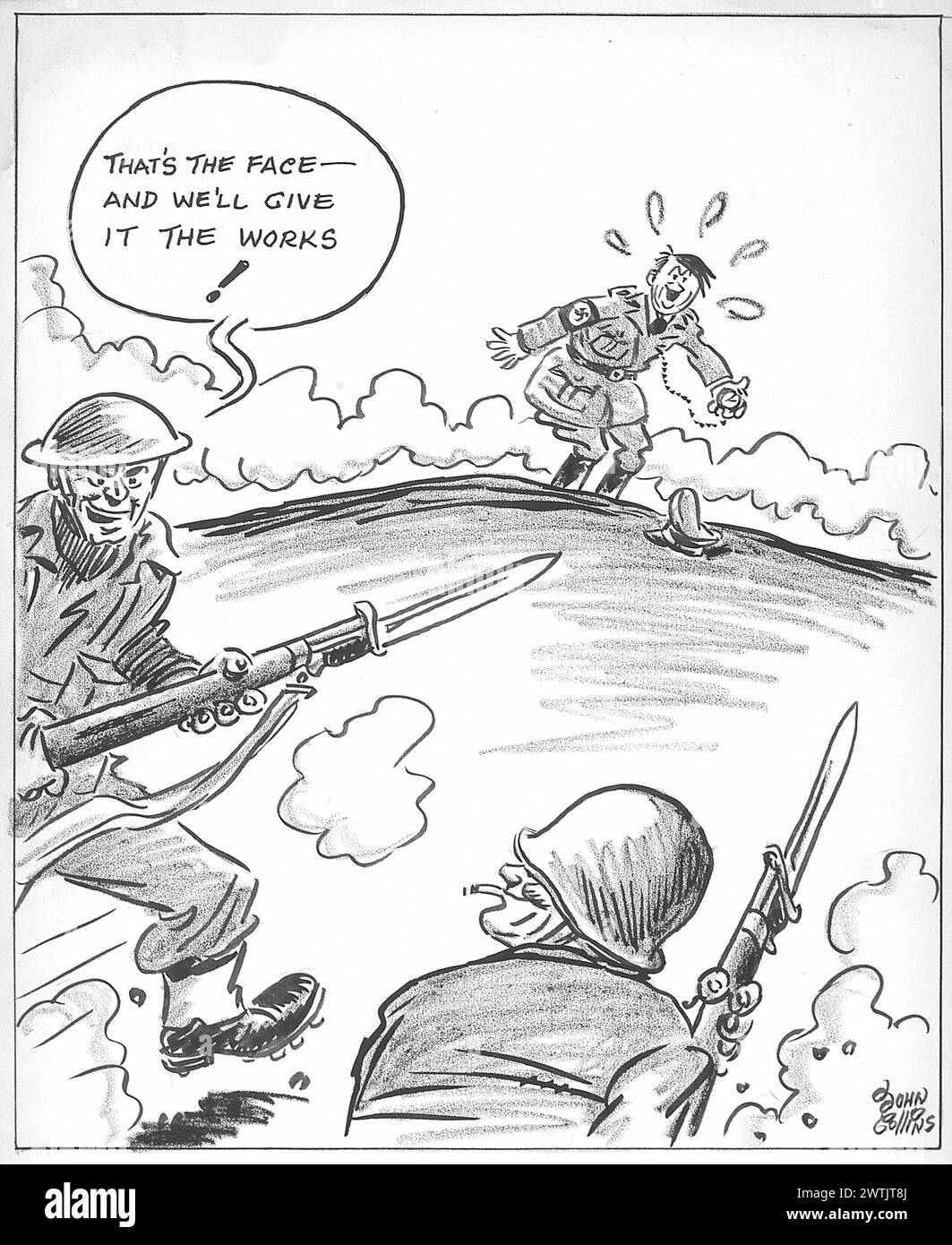 Cartoon - The Watch on the Rhine. John Collins (1917-2007 Stock Photo ...
