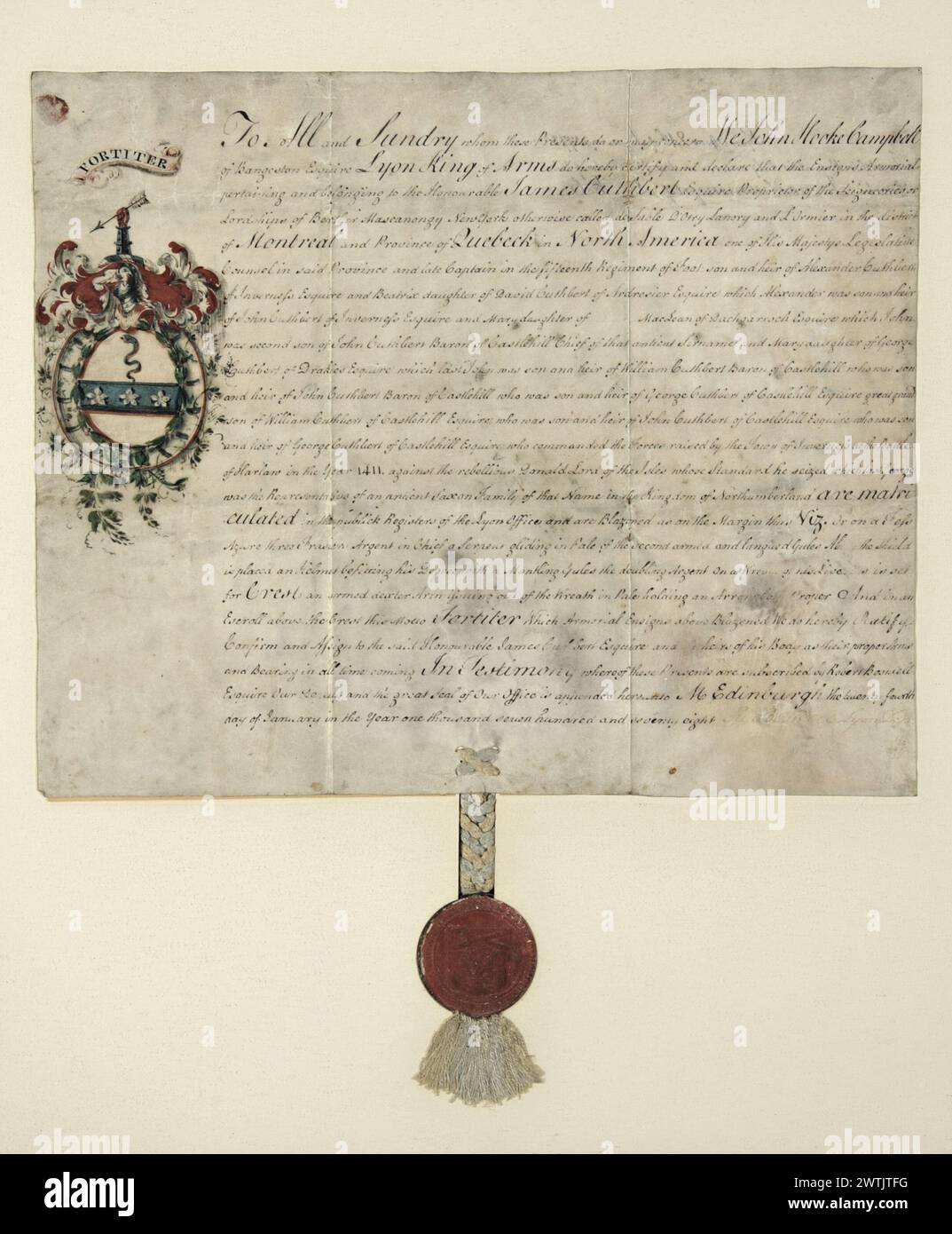 Grant of arms - Registration of the Cuthbert Family Coat of Arms for ...