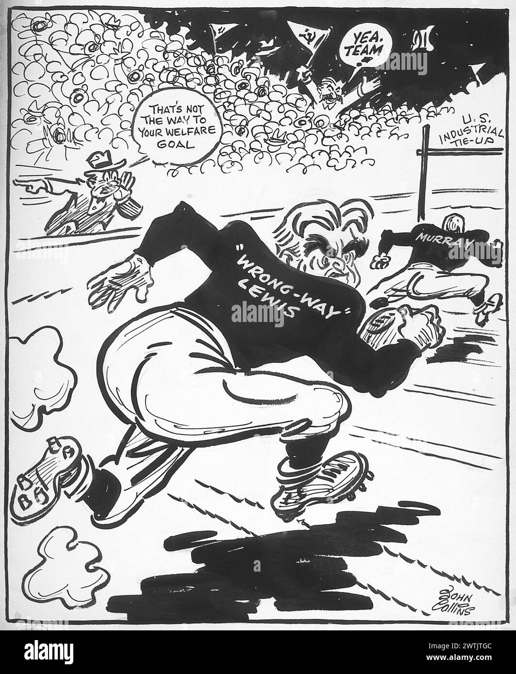 Cartoon - Another Wrong Way Run. John Collins (1917-2007 Stock Photo ...