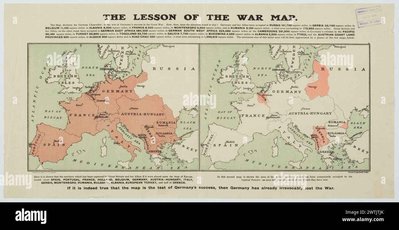 Poster, 'The Lesson Of The War Map' political posters, maps Stock Photo ...