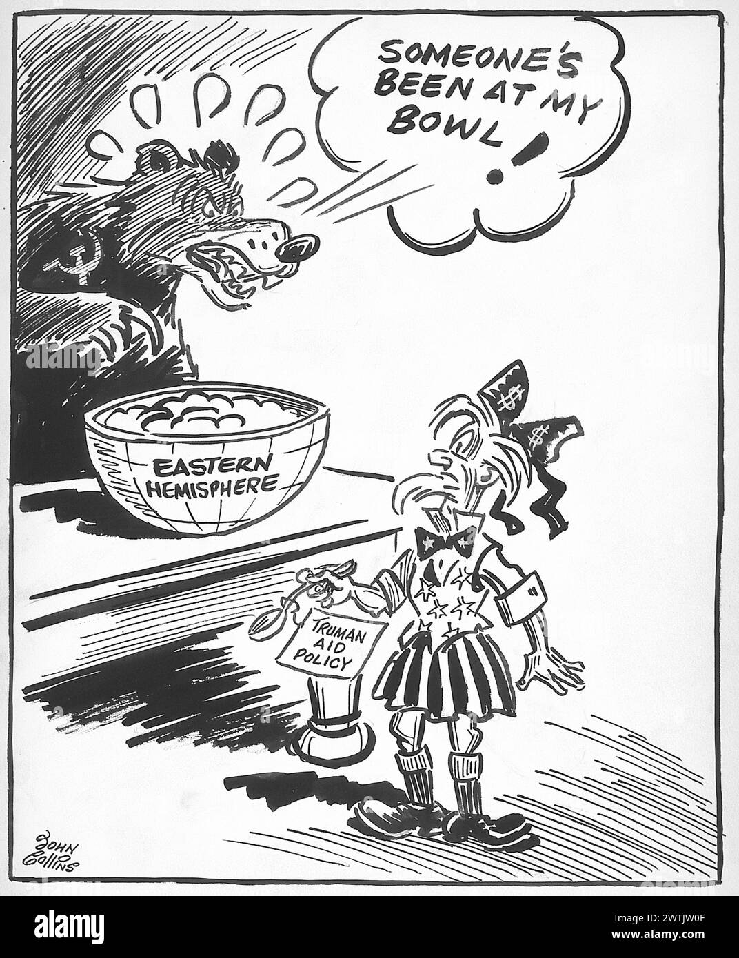 Cartoon - Modern Goldilocks. John Collins (1917-2007 Stock Photo - Alamy