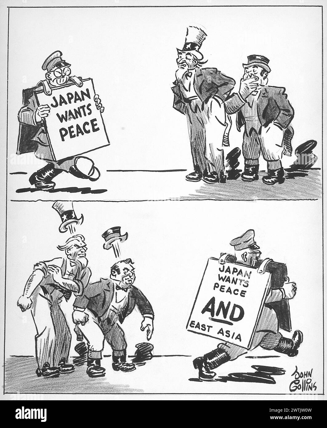 Cartoon - The Sandwich Man. John Collins (1917-2007 Stock Photo - Alamy