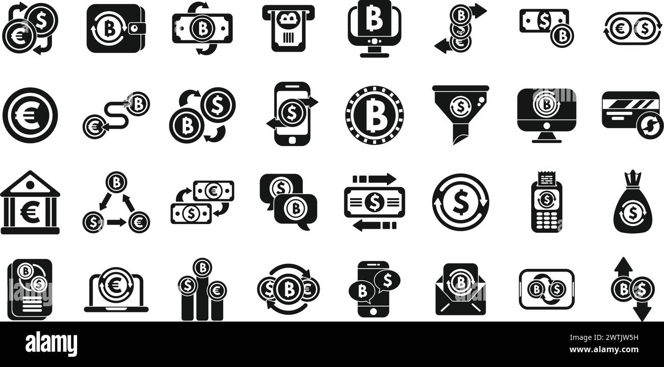 Currency exchange conversion icons hi-res stock photography and images ...