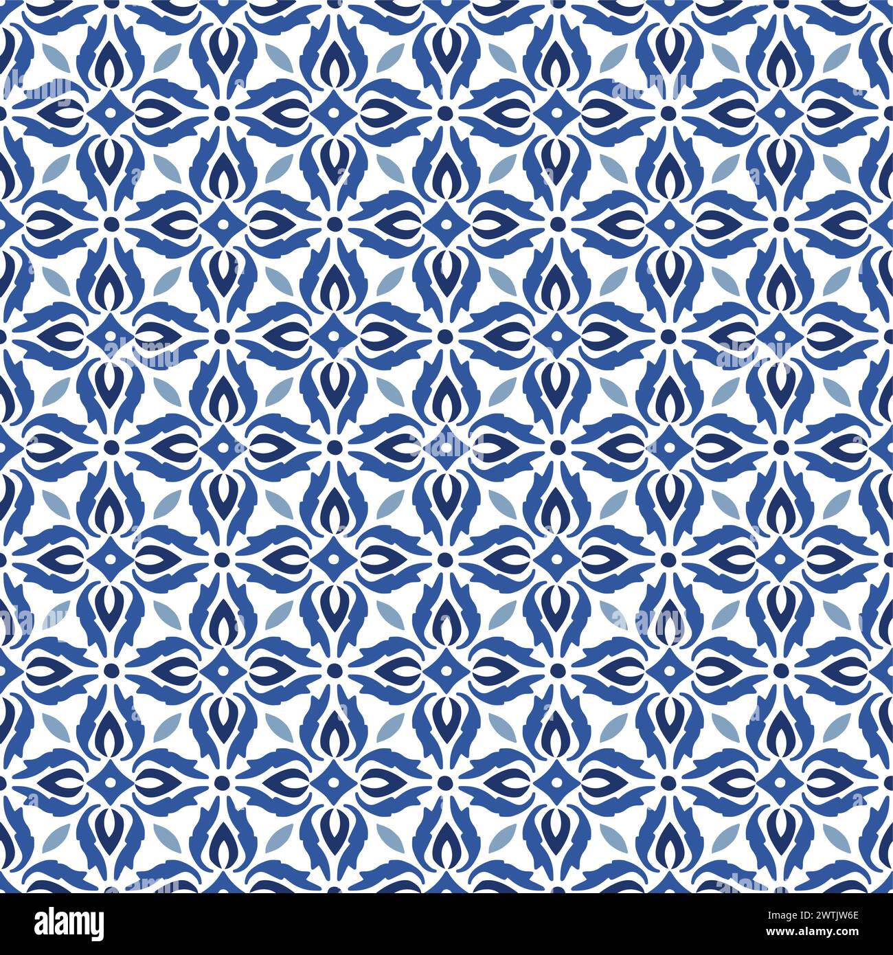 Hand drawn navy blue tile. Vector azulejo pattern. Traditional Lisbon ...