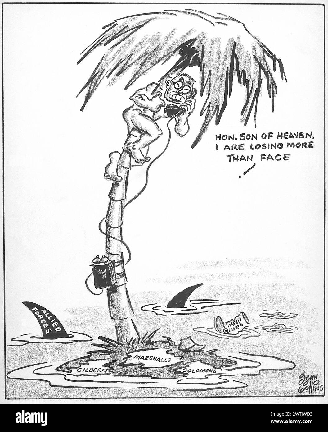 Cartoon - Pacific Strip Tease. John Collins (1917-2007 Stock Photo - Alamy