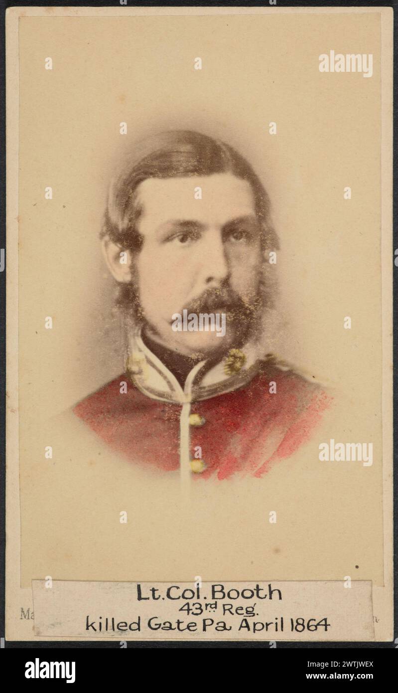 Lieutenant Colonel Booth, 43rd Reg. Killed at Gate Pa April 1864 cartes ...