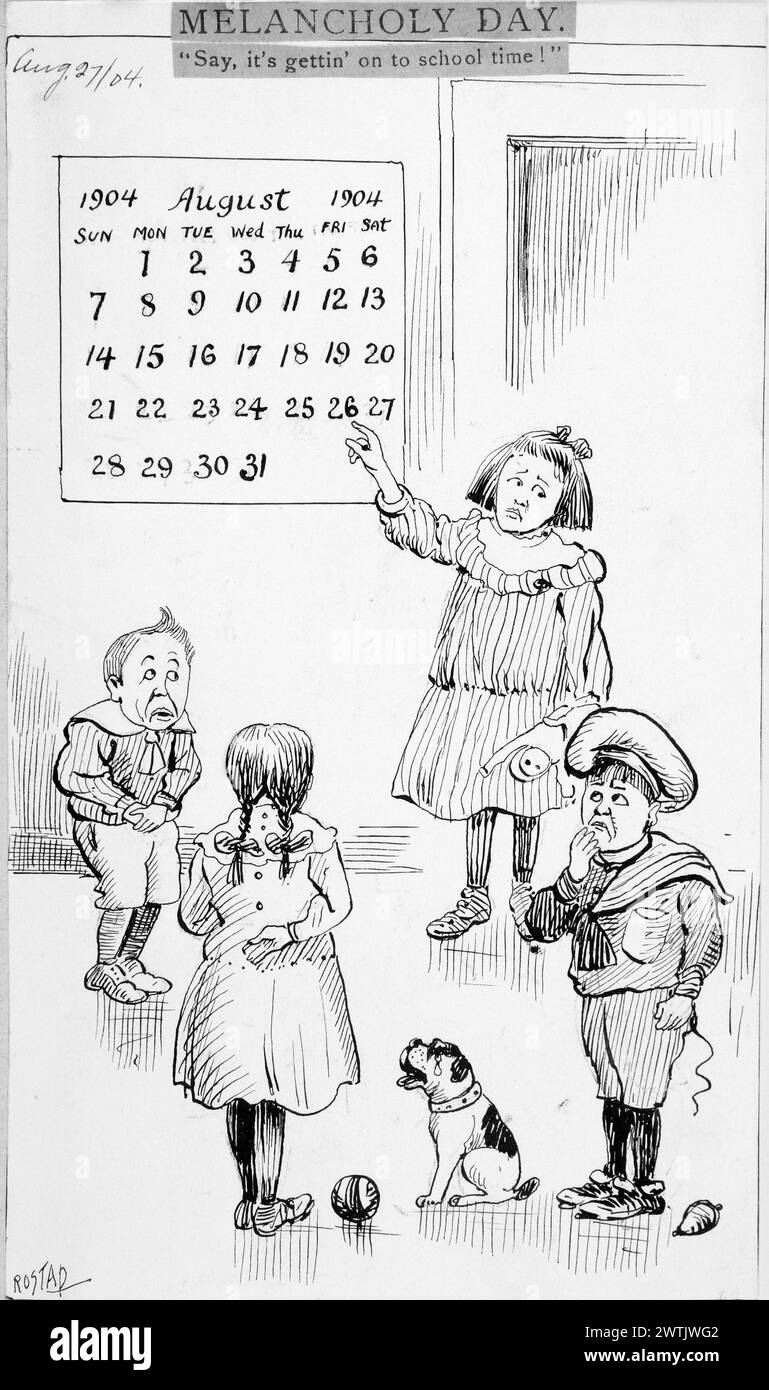 Cartoon - Melancholy Day Rostap (1866-1949 Stock Photo - Alamy