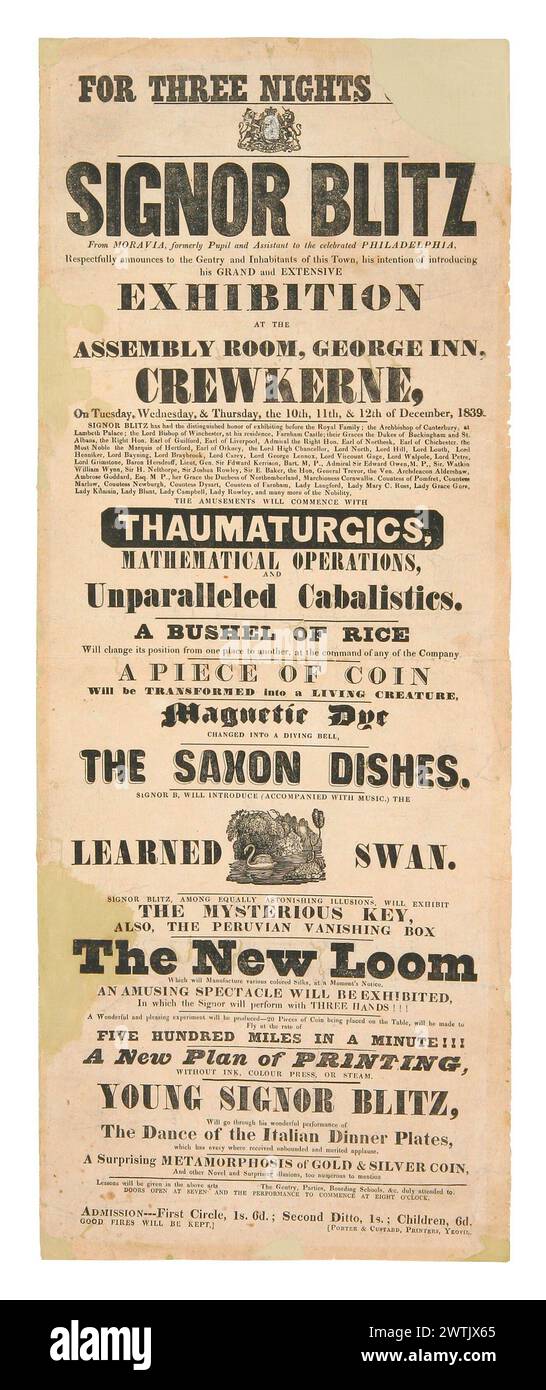 Magic poster - Signor Blitz Stock Photo - Alamy