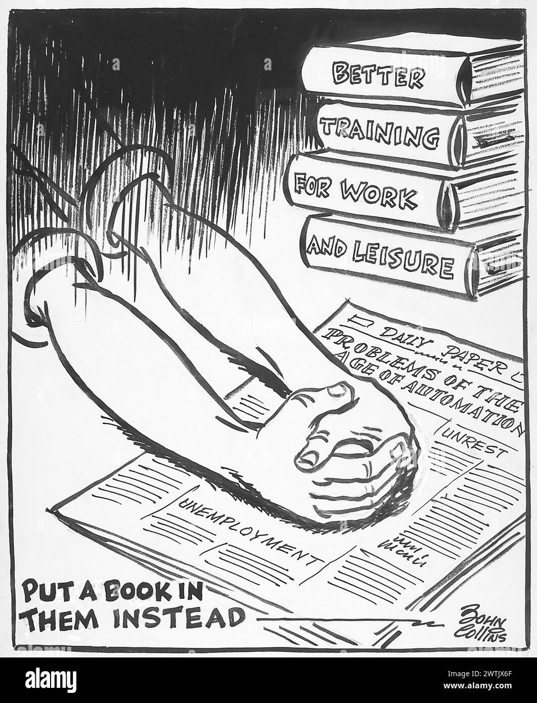 Cartoon - No Use Just Wringing Our Hands. John Collins (1917-2007 Stock ...