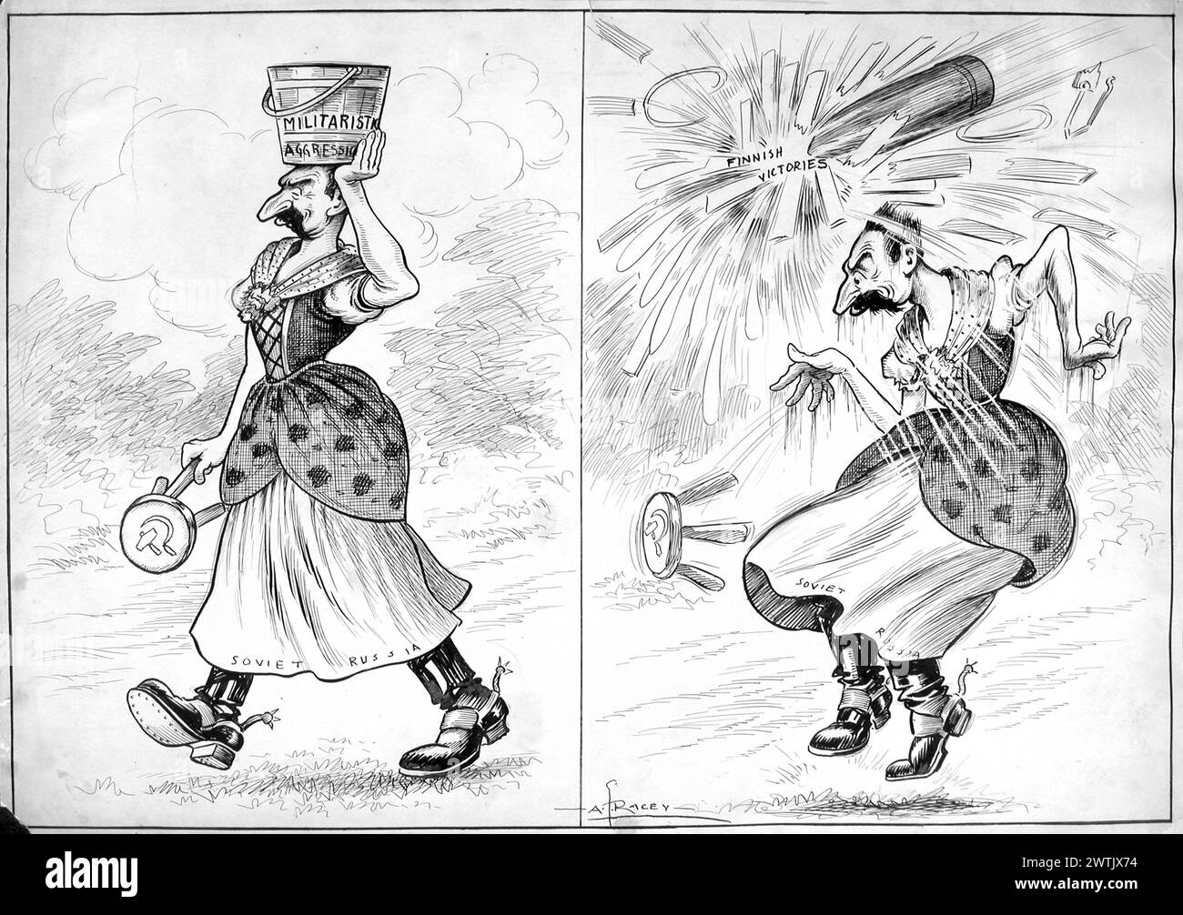 Cartoon - The Milkmaid and the Bucket, and Then the Shell Hit the ...