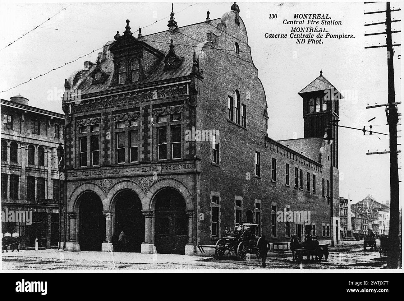 Collotype - Central Fire Station, Youville Square, Montreal, QC, about ...