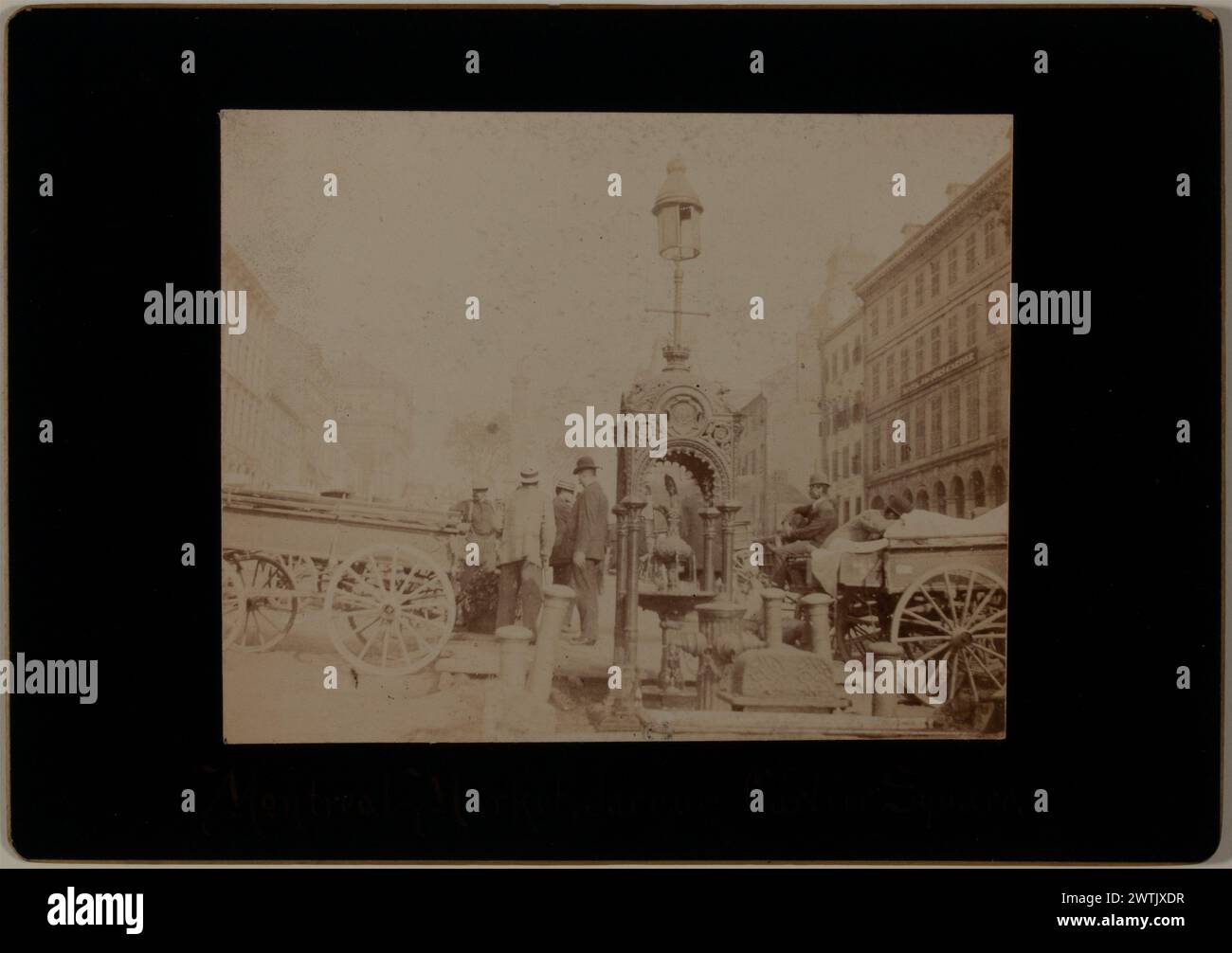 Gelatin silver print - View of the market at Jacques Cartier Square, Montreal, Quebec, 1885-1915 ...