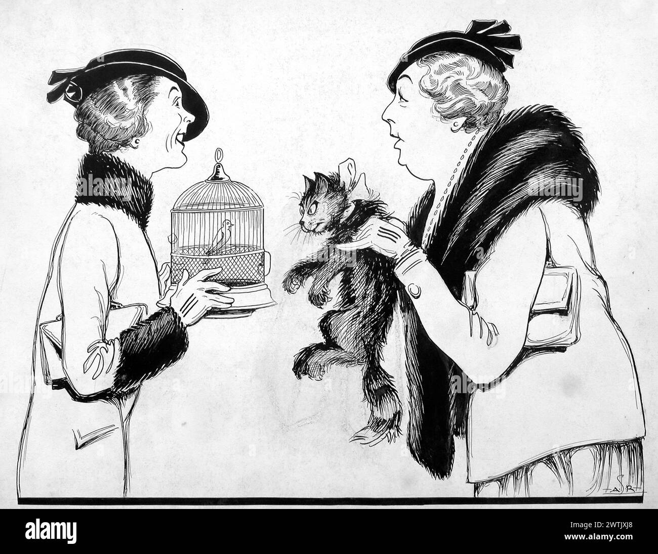 Cartoon - Pets Arthur George Racey (1870-1941 Stock Photo - Alamy