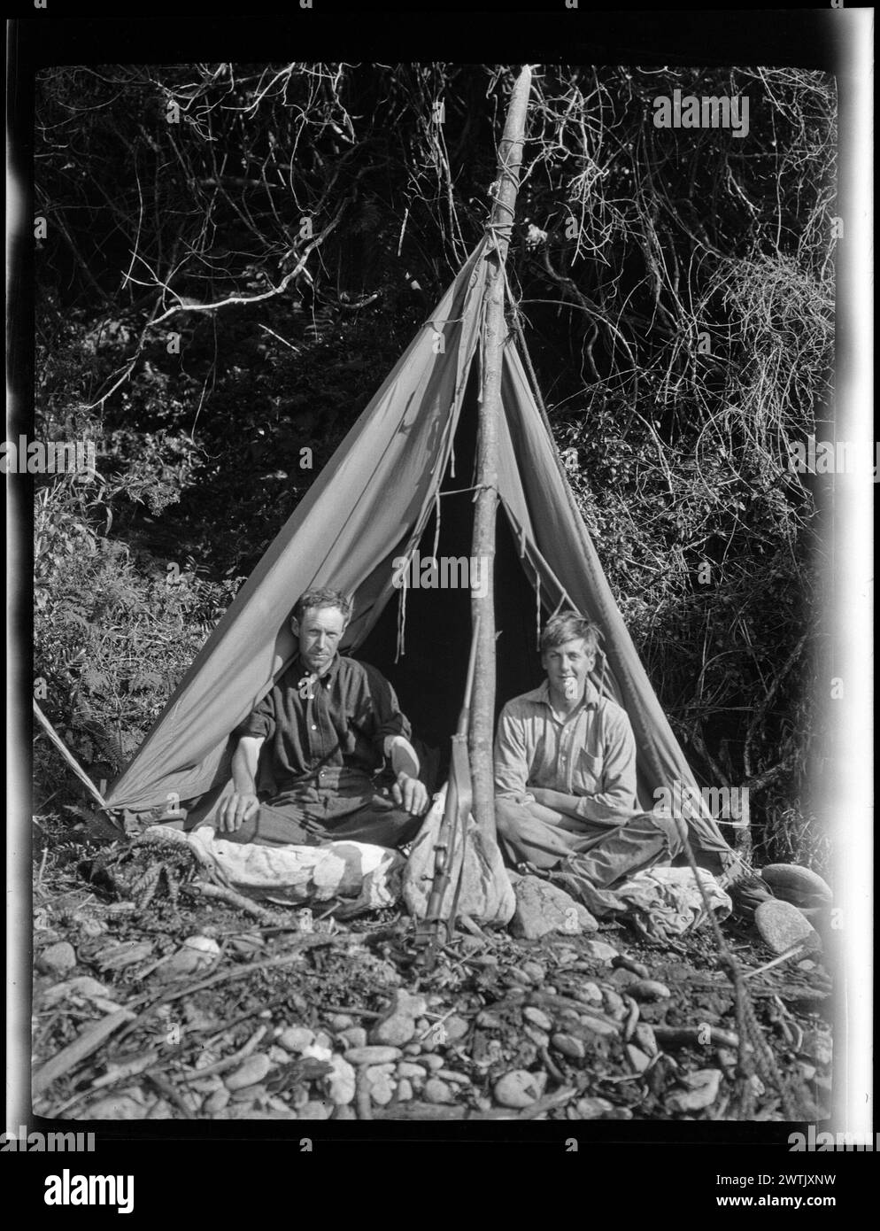 Small tent gelatin silver negatives, black-and-white negatives Stock ...