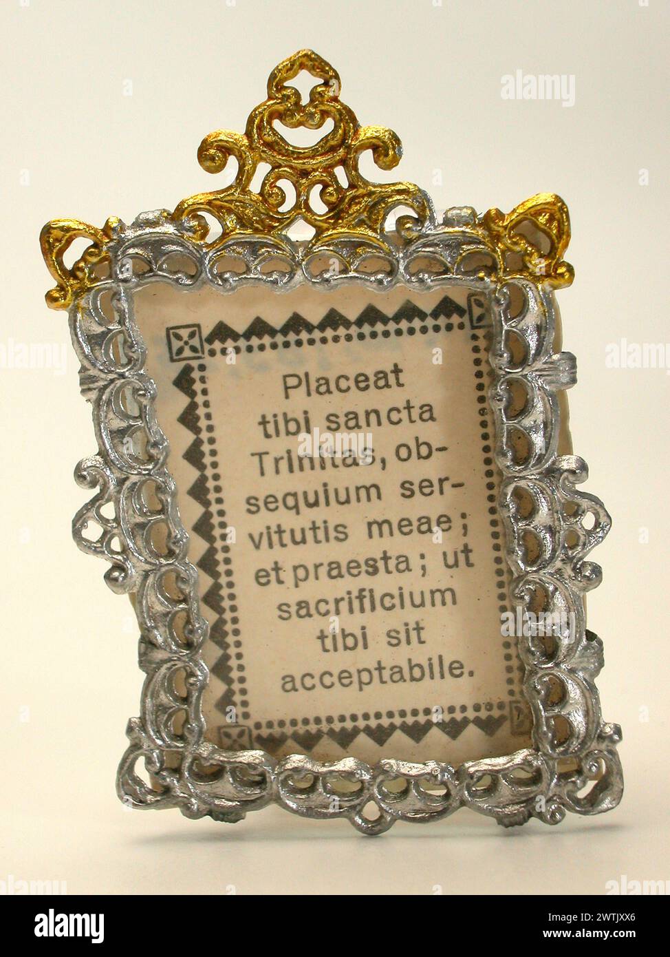 Toy altar card - Placeat Stock Photo - Alamy