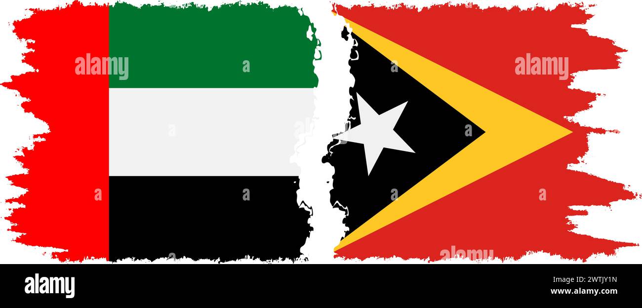 Timor-Leste - East Timor and United Arab Emirates grunge flags ...