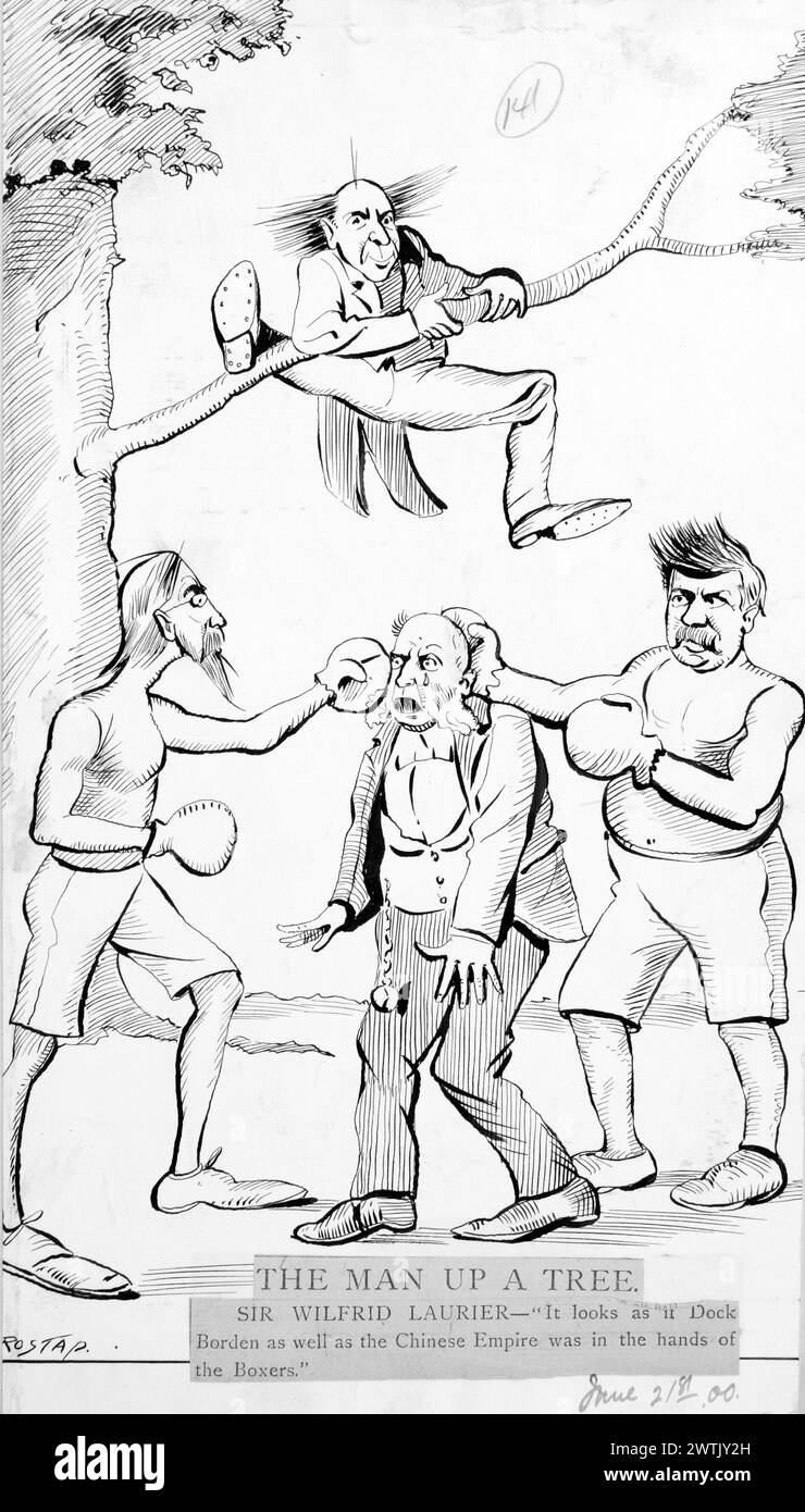 Cartoon - The Man Up A Tree Rostap (1866-1949 Stock Photo - Alamy