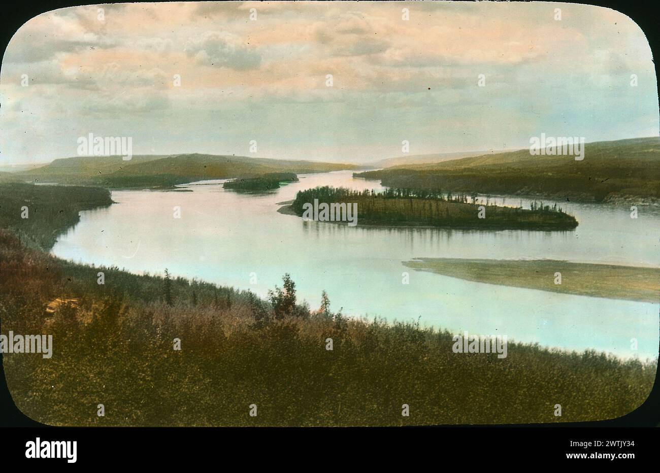 Transparency - Peace River valley at the junction of the Smoky River ...