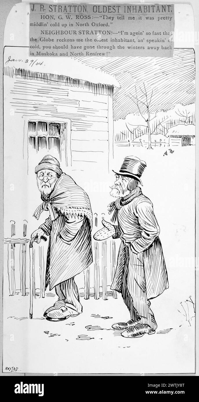 Cartoon - J. R. Stratton, Oldest Inhabitant Rostap (1866-1949 Stock ...