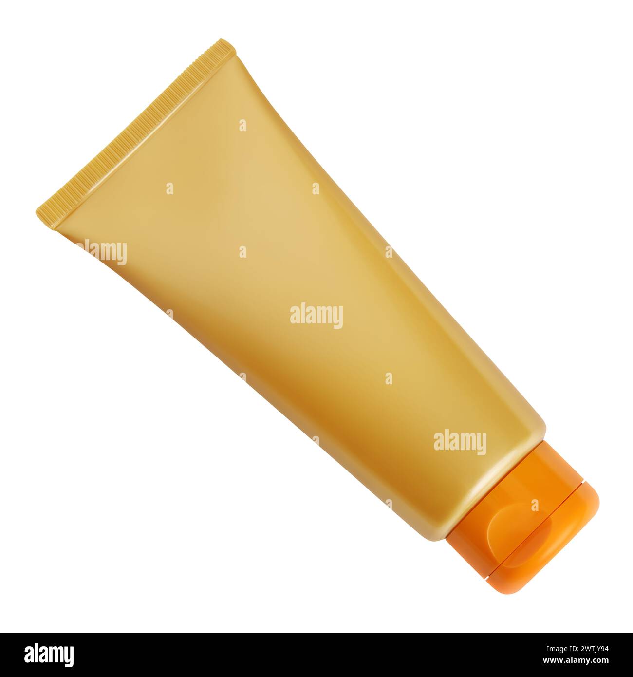 Top view of a sunscreen tube, symbolizing the essence of a summer beach ...