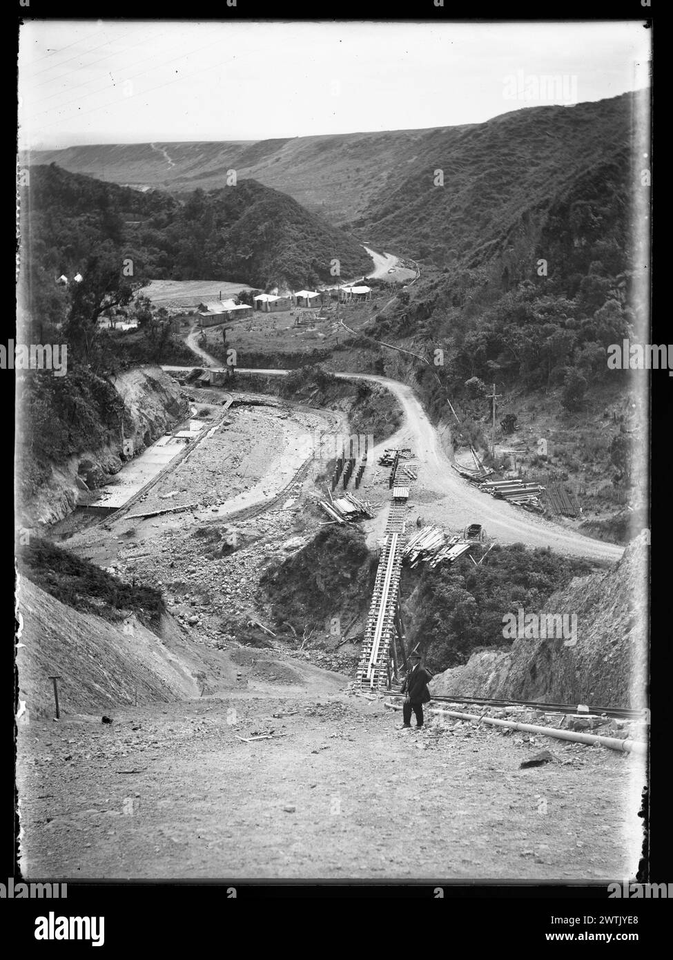 The site of the permanent Hydro-electric Powerhouse viewed from the ...