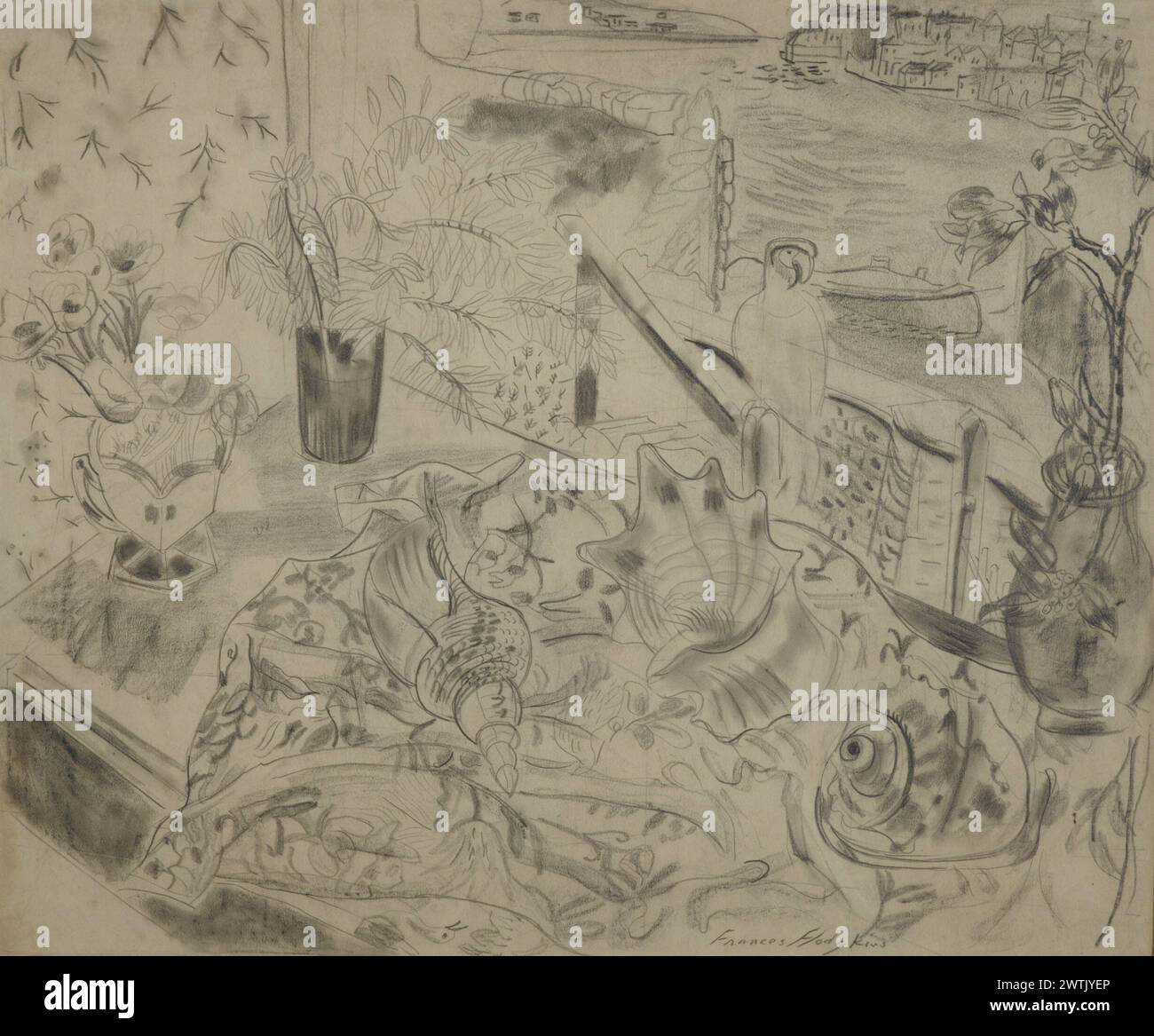 Wings over water drawings, works on paper Stock Photo - Alamy