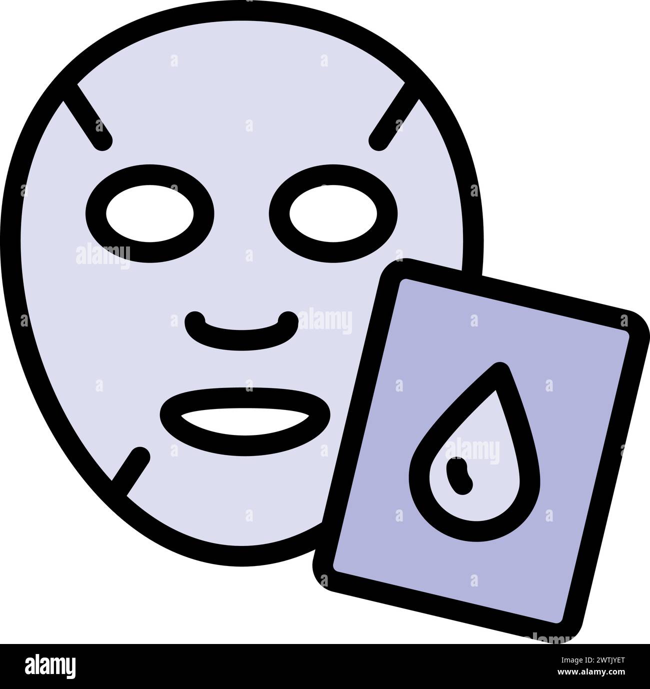 Sheet mask color icon. Hydrogen mask. Skincare procedure. Facial beauty ...