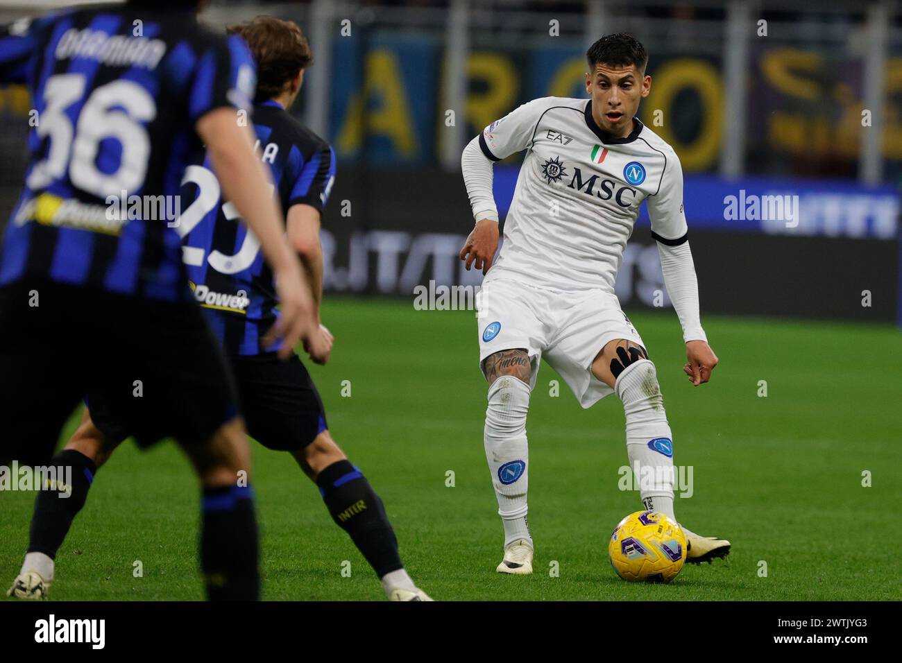 Mathias Olivera of Napoli controls the ball during Serie A soccer match ...