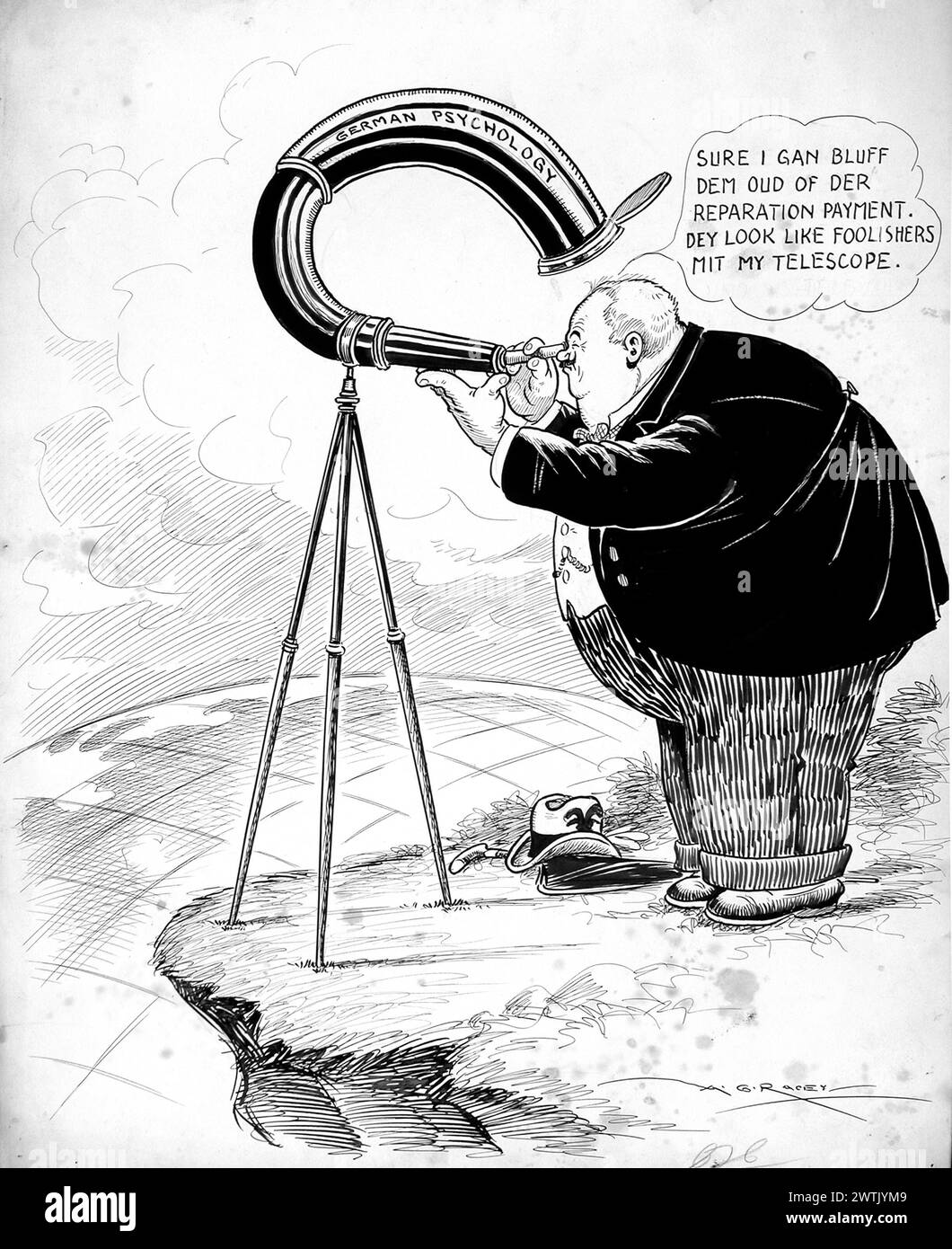 Cartoon - The Trouble with Fritz Arthur George Racey (1870-1941 Stock ...