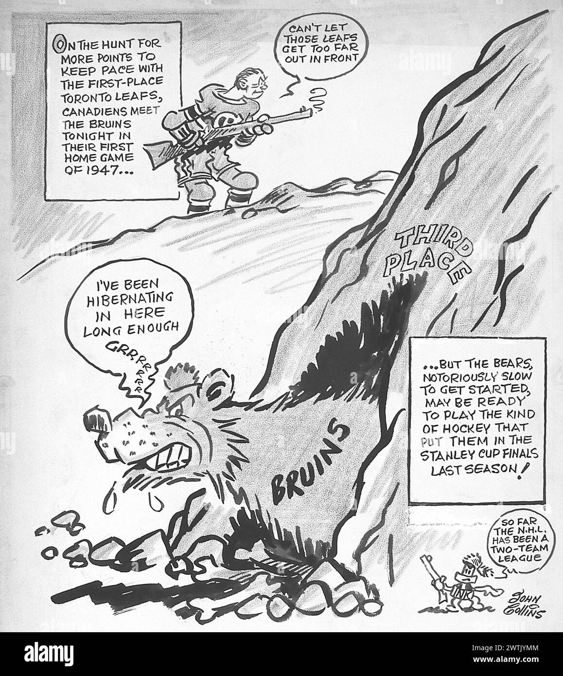 Cartoon - Who's Hunting Whom ?. John Collins (1917-2007 Stock Photo - Alamy