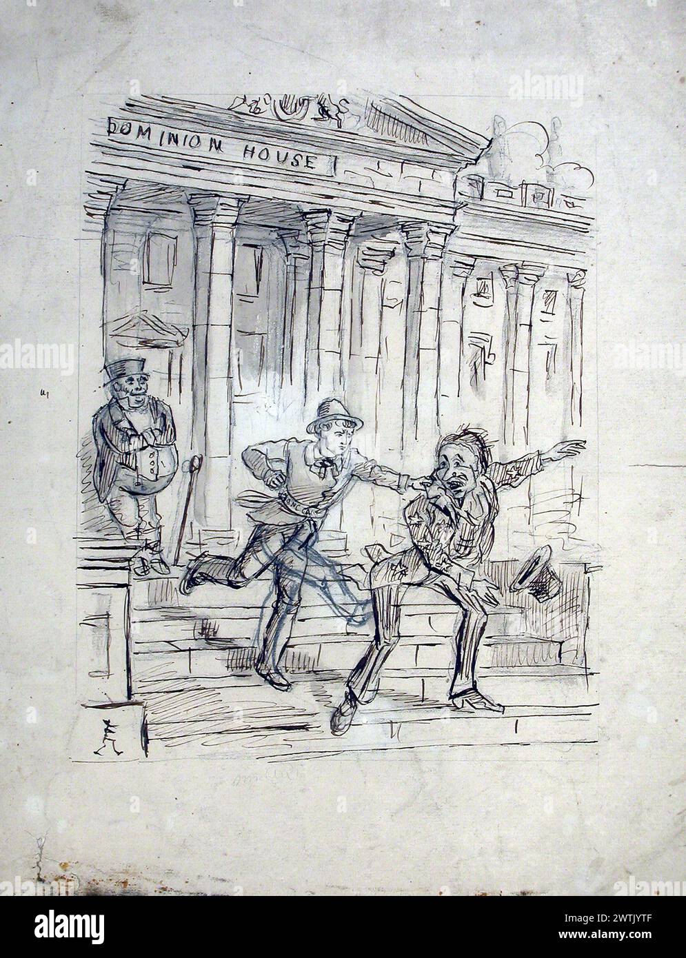 Sketch - Kicking Uncle Sam out of the Dominion House John Henry Walker ...