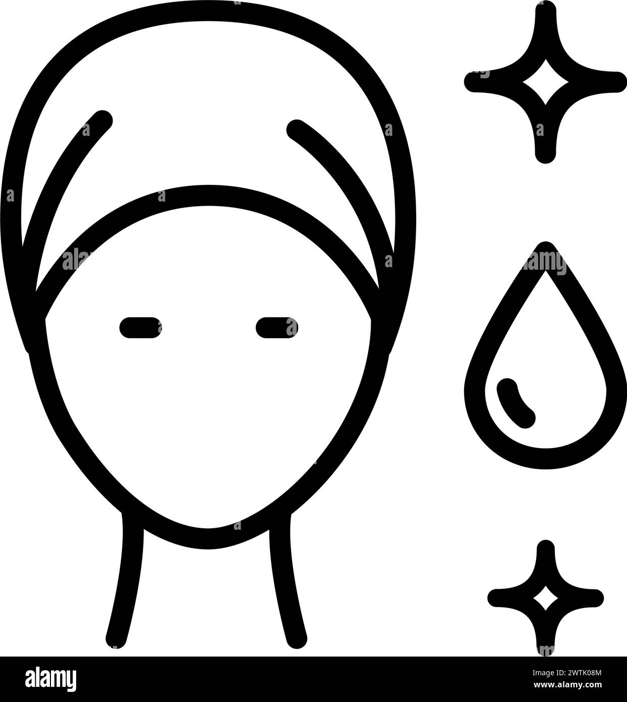 Skin care icon. Simple outline style. Face, beauty, woman, mask, clean ...