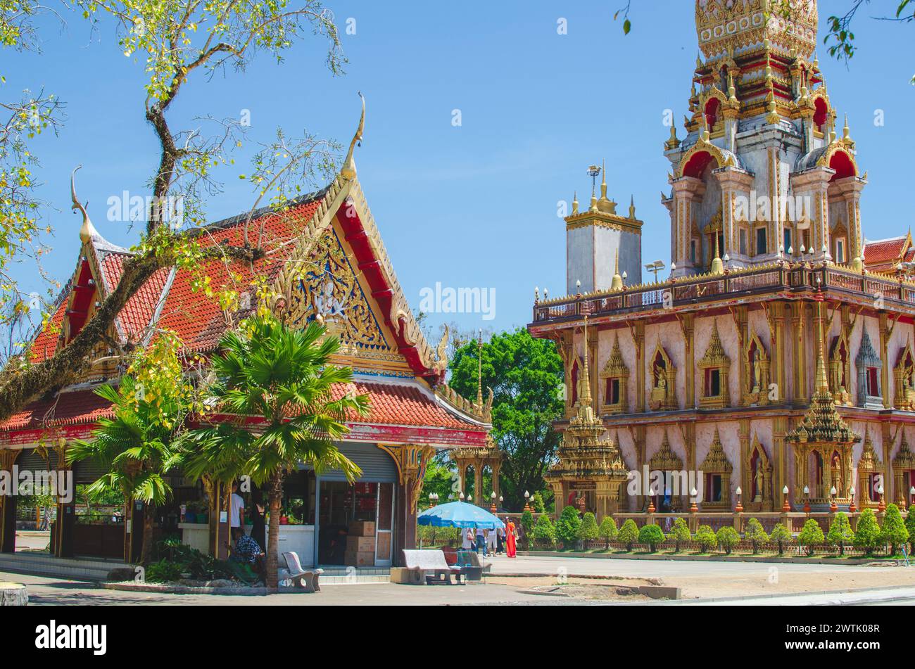 Phuket, Thailand - February 27, 2024: Detailed view of the pagoda at ...