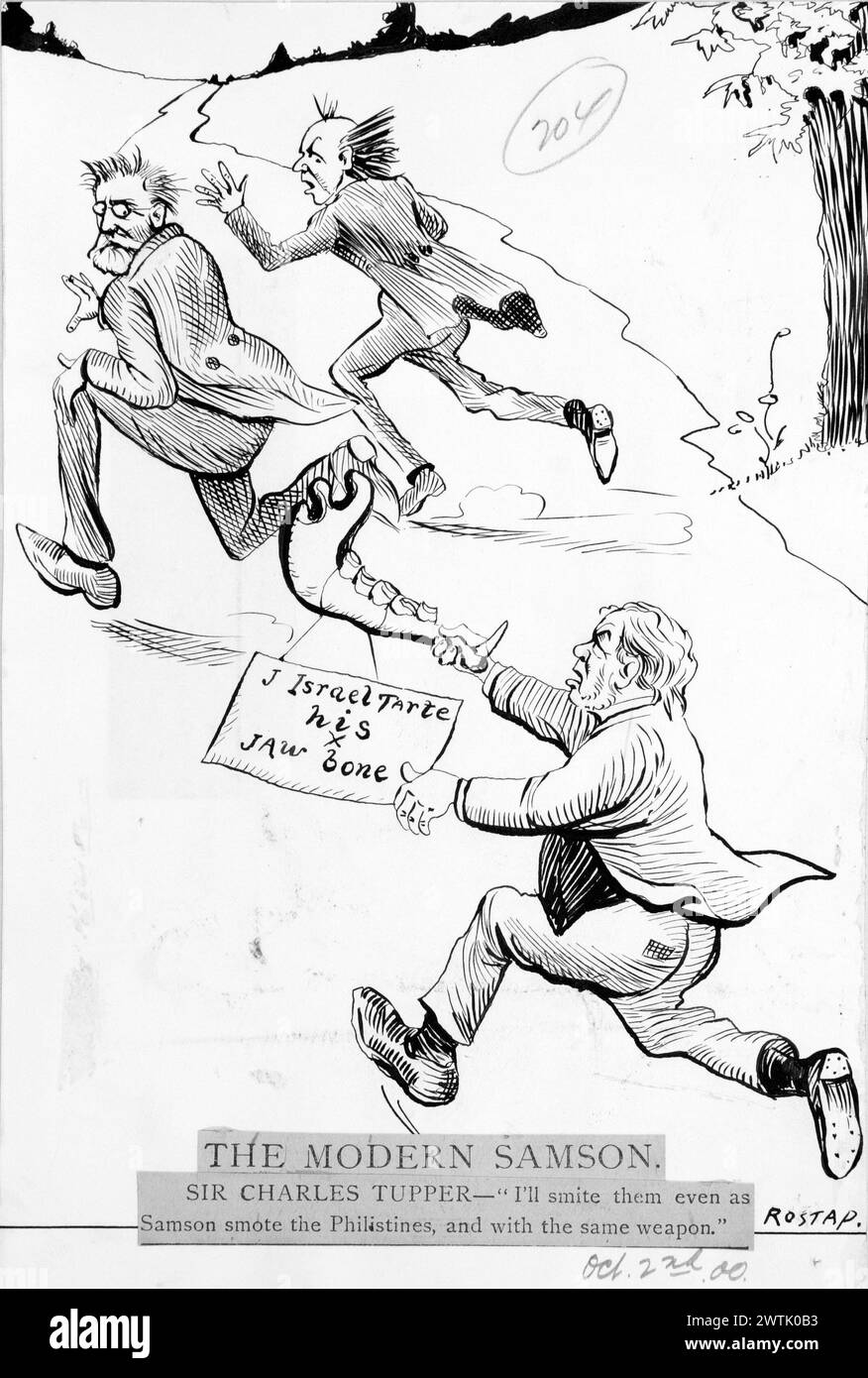 Cartoon - The Modern Samson Rostap (1866-1949 Stock Photo - Alamy