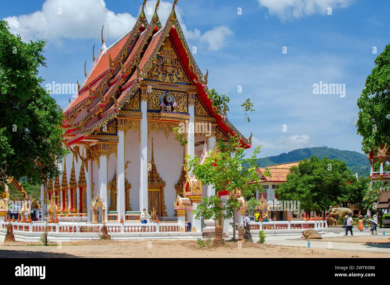 Phuket, Thailand - February 27, 2024: Detailed view of the pagoda at ...