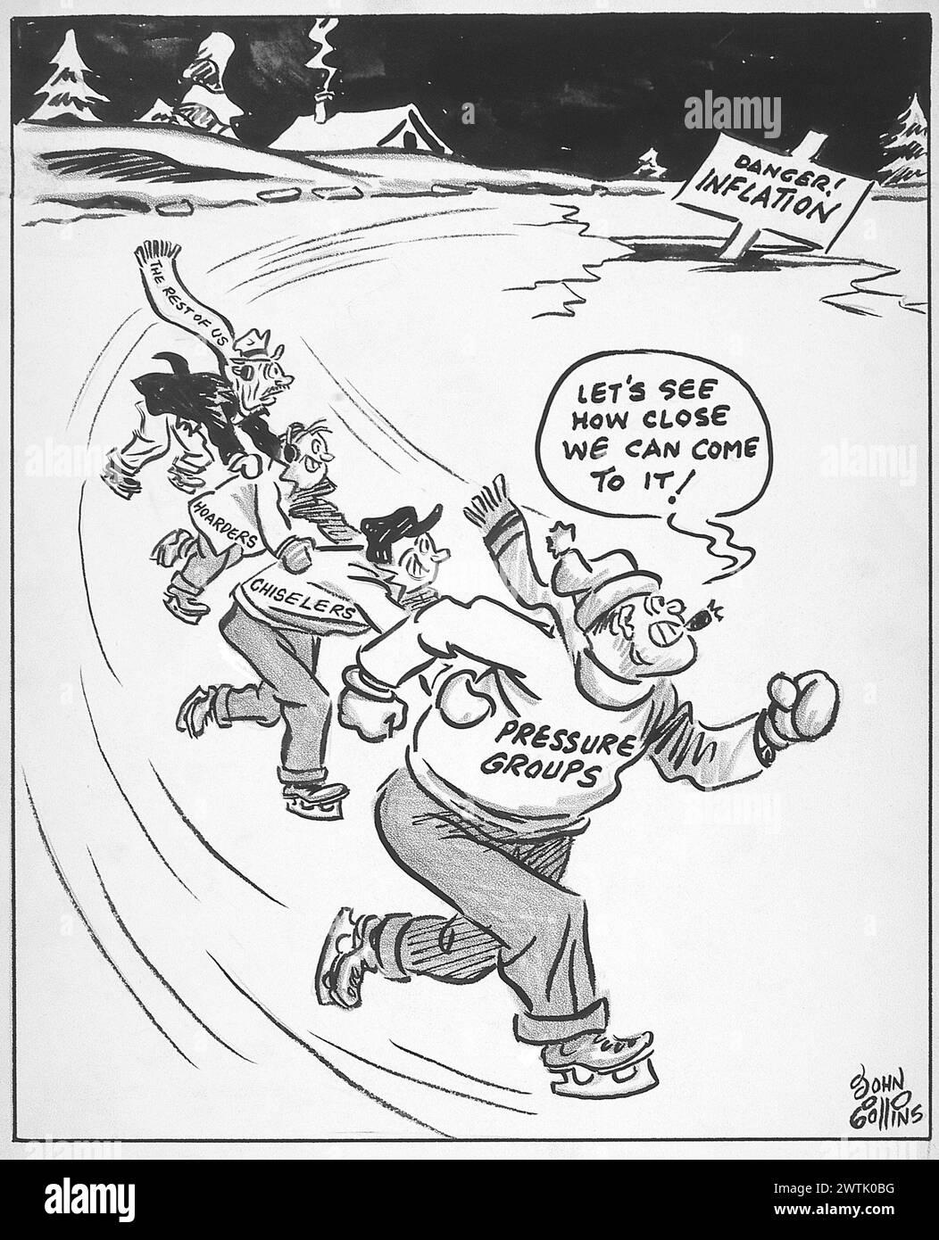 Cartoon - Ice Follies of 1944. John Collins (1917-2007 Stock Photo - Alamy