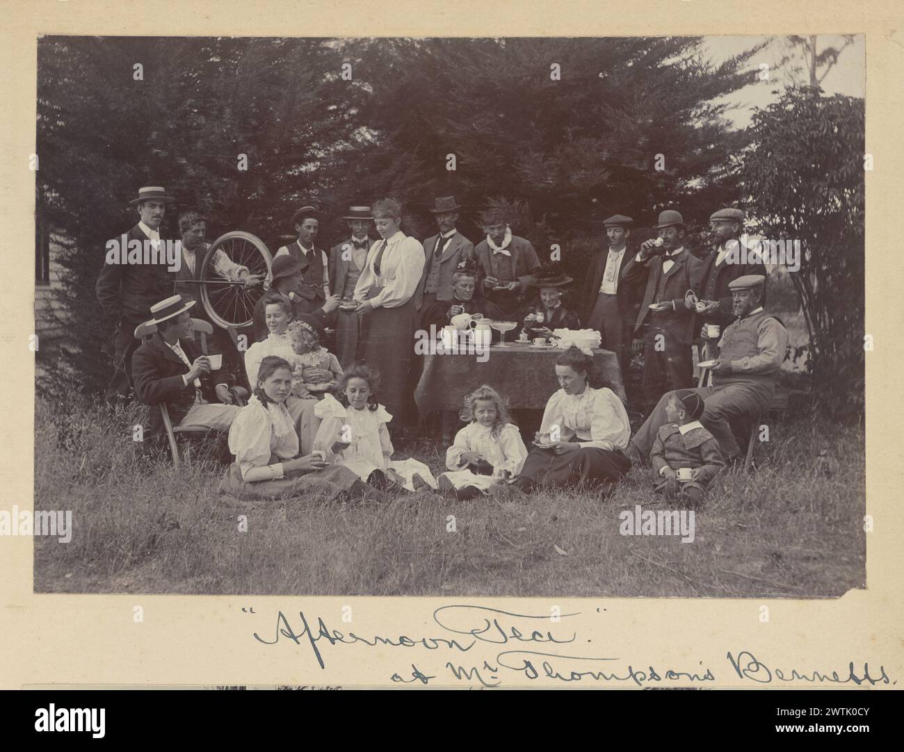 Afternoon Tea portraits, black-and-white prints Stock Photo - Alamy