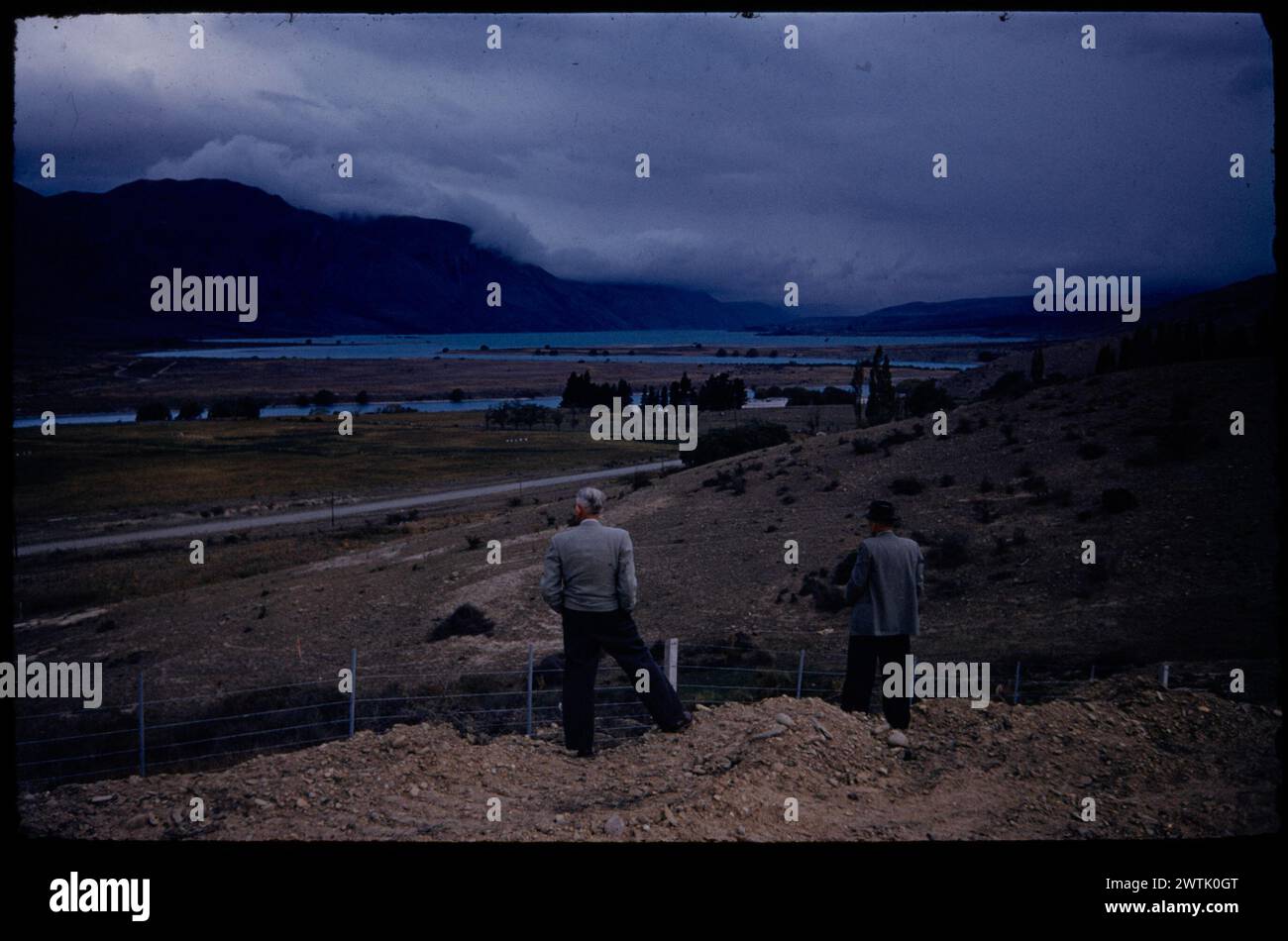 Waitaki hydro-electric reservoir from up-valley looking down stream ...