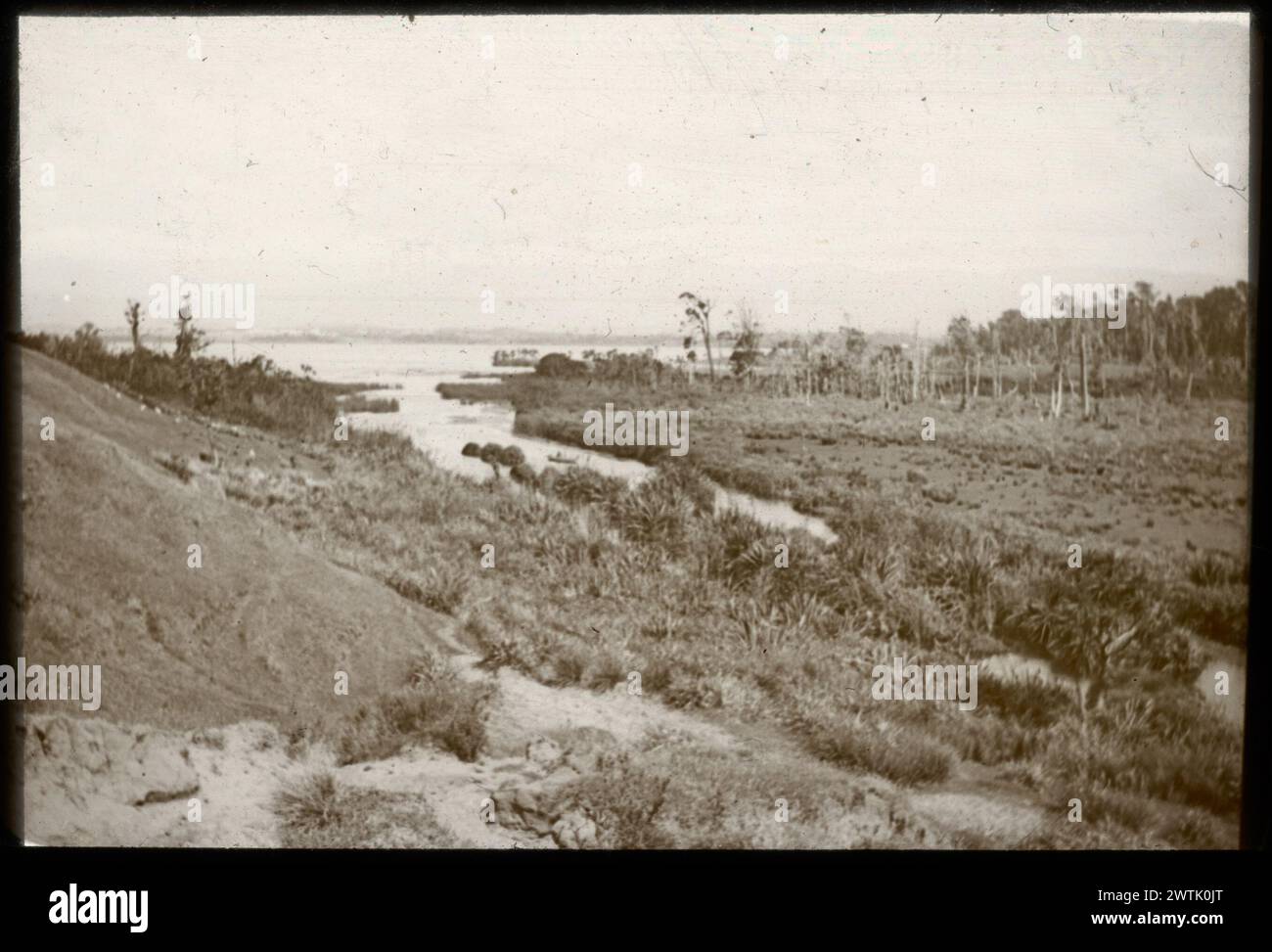 Hokio stream, at outlet of Lake Horowhenua, scene of numerous old-time ...