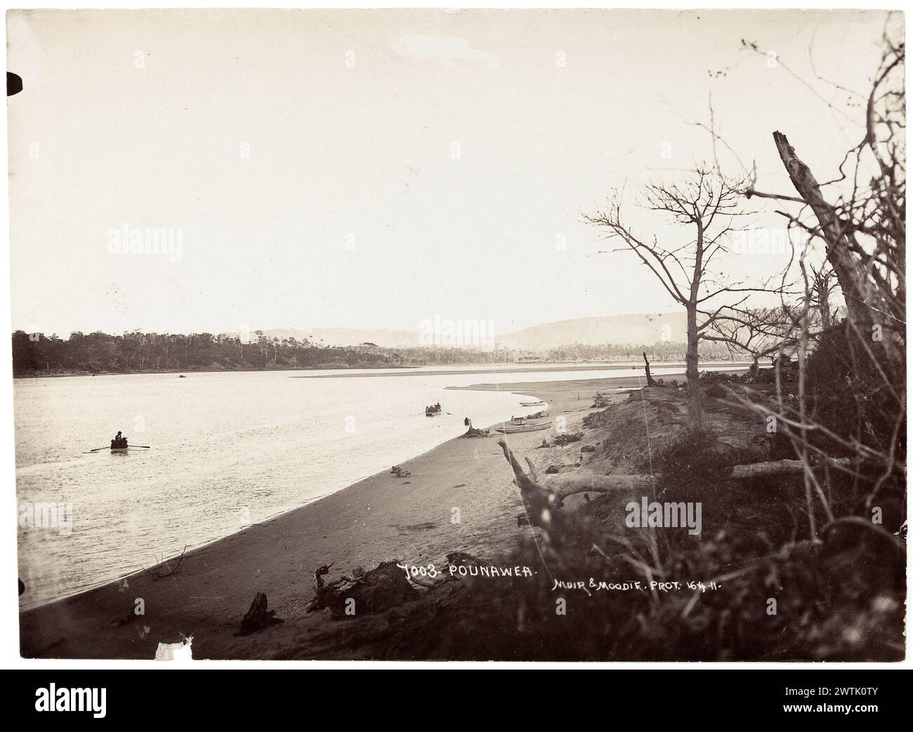 Pounawea black-and-white prints Stock Photo - Alamy