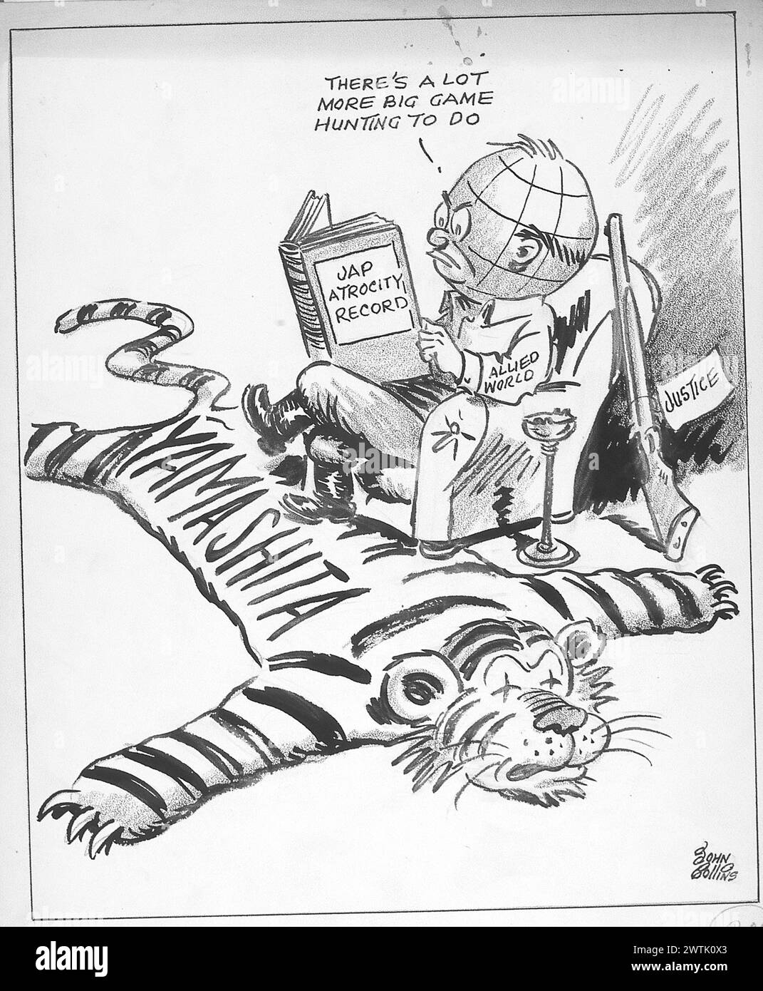 Cartoon - The Tiger of Malaya. John Collins (1917-2007 Stock Photo - Alamy