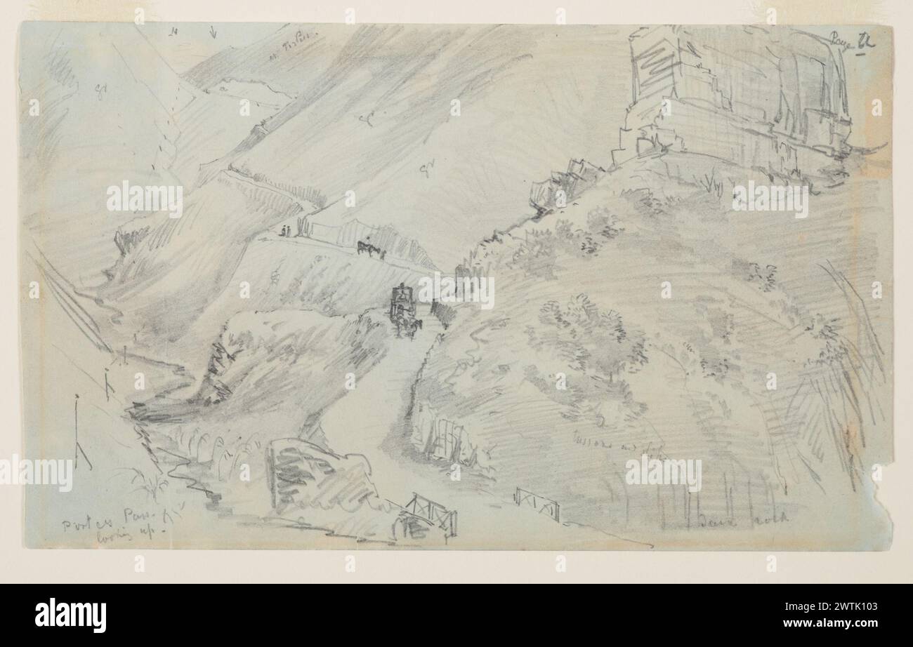 Porters Pass looking up. drawings, works on paper Stock Photo - Alamy